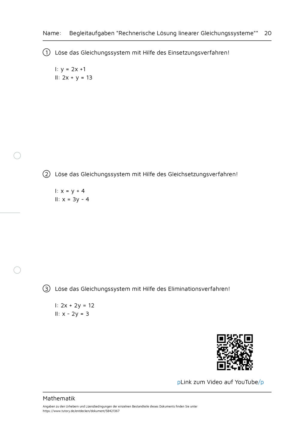 Arbeitsblatt Begleitaufgaben Rechnerische L sung Linearer arbeitsblatt-begleitaufgaben-rechnerische-l-sung-linearer