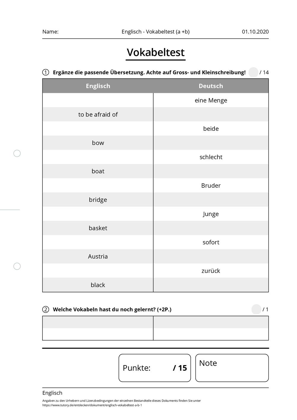 Arbeitsblatt Englisch Vokabeltest a b Englisch Tutory de arbeitsblatt-englisch-vokabeltest-a-b-englisch-tutory-de