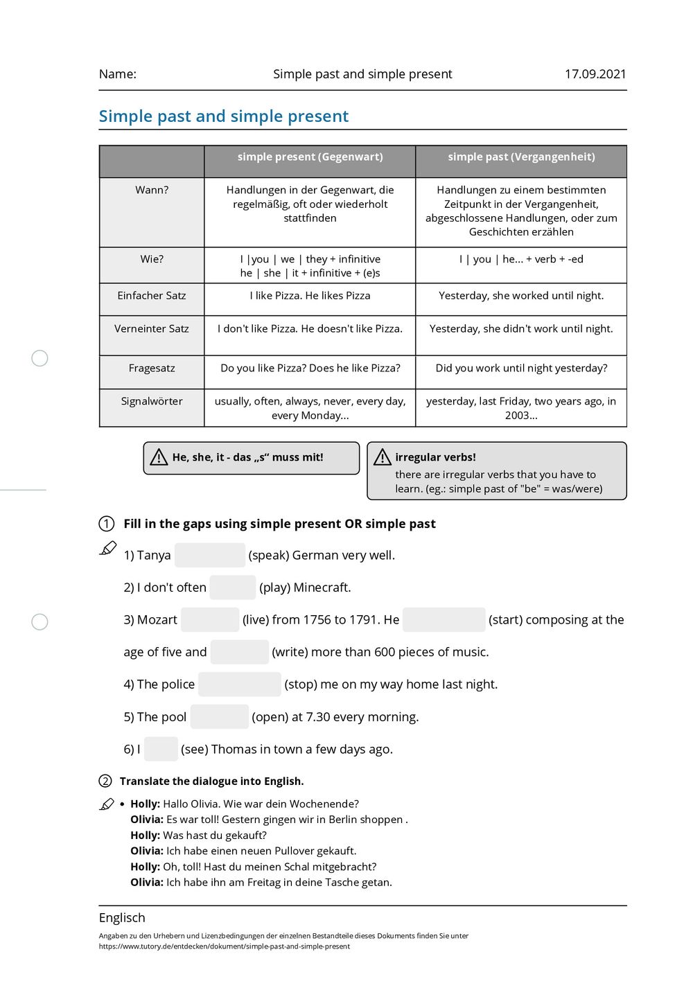 Arbeitsblatt Simple Past And Simple Present Englisch Tutory de arbeitsblatt-simple-past-and-simple-present-englisch-tutory-de